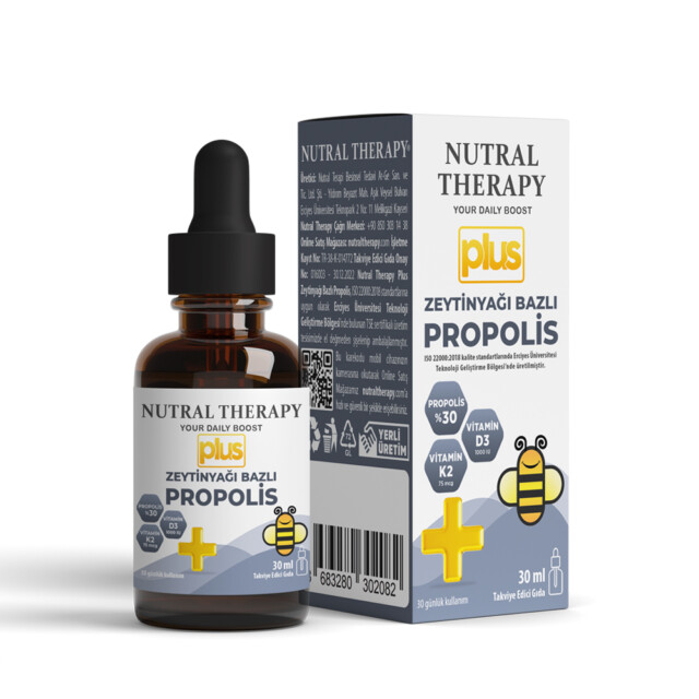 Zeytinyağı Bazlı Propolis Plus D3 K2 (30 Ml) | Nutral Therapy®